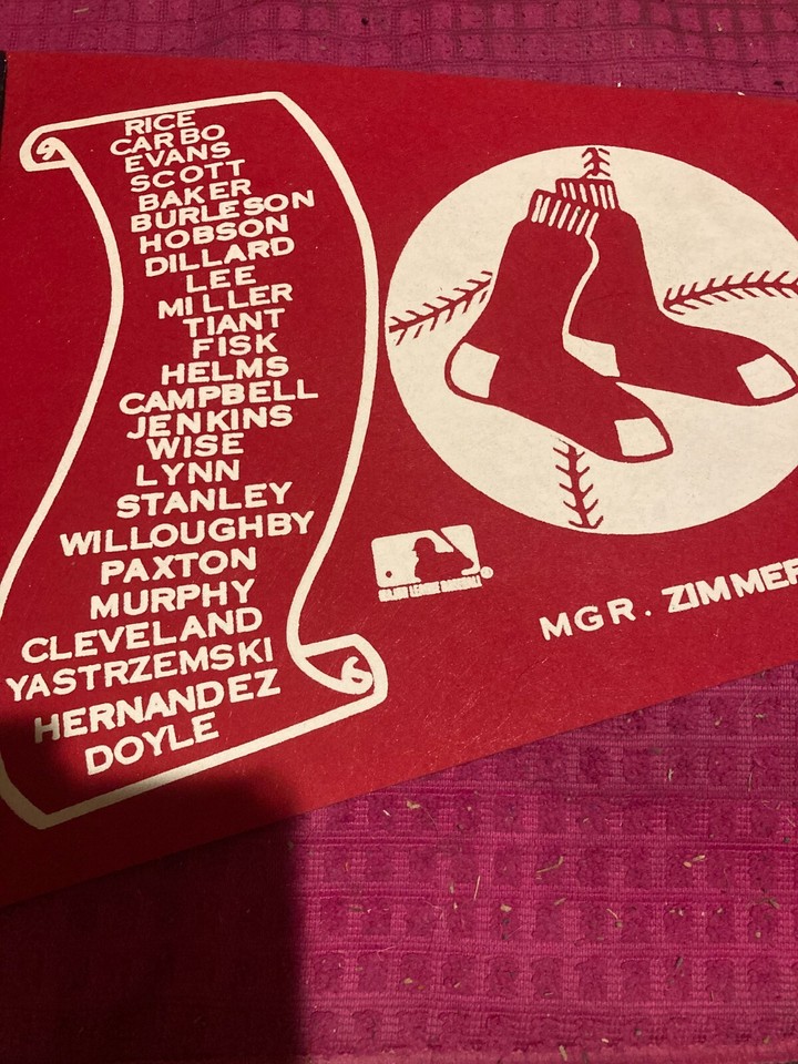RARE 1970s MLB Boston Red Sox Pennant RICE Yastrzemski TIANT Fisk LYNN ...