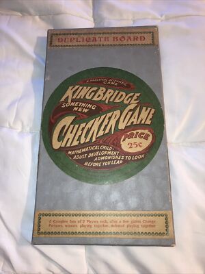 Vintage King Bridge Checker Game Hervey Thatcher Potsdam NY Milk Bottle ...