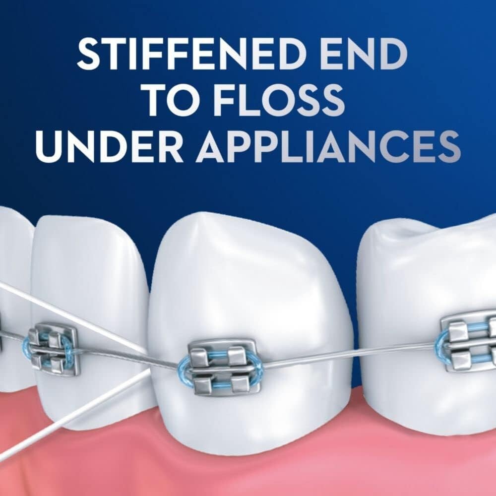 Oral-B SUPER FLOSS Dental 50 strands Pre-cut braces bridges spaces ...
