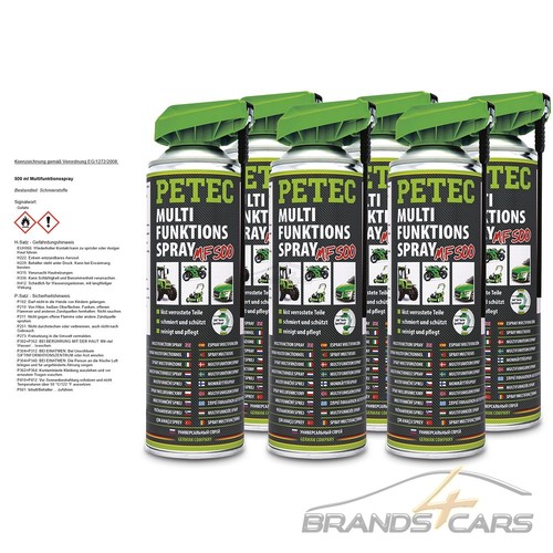 PETEC 6x 500ml MULTIFUNKTIONSSPRAY UNIVERSALSPRAY MULTIFUNKTIONSÖL ...