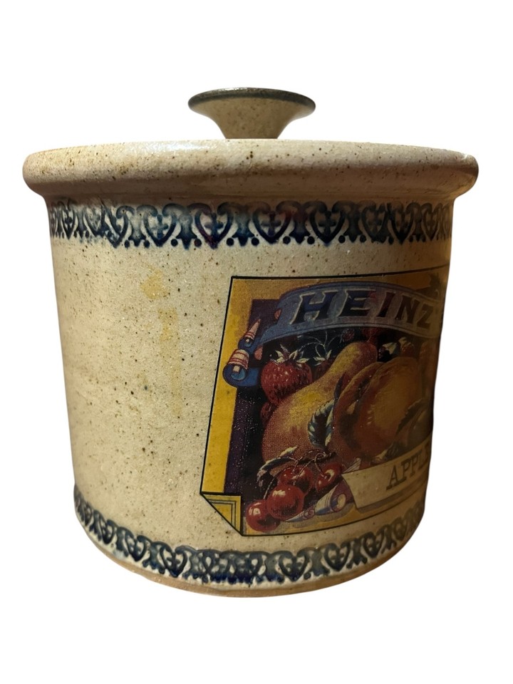 H.J. Heinz Apple Butter Crock Stoneware Jar Pittsburg USA Keystone ...