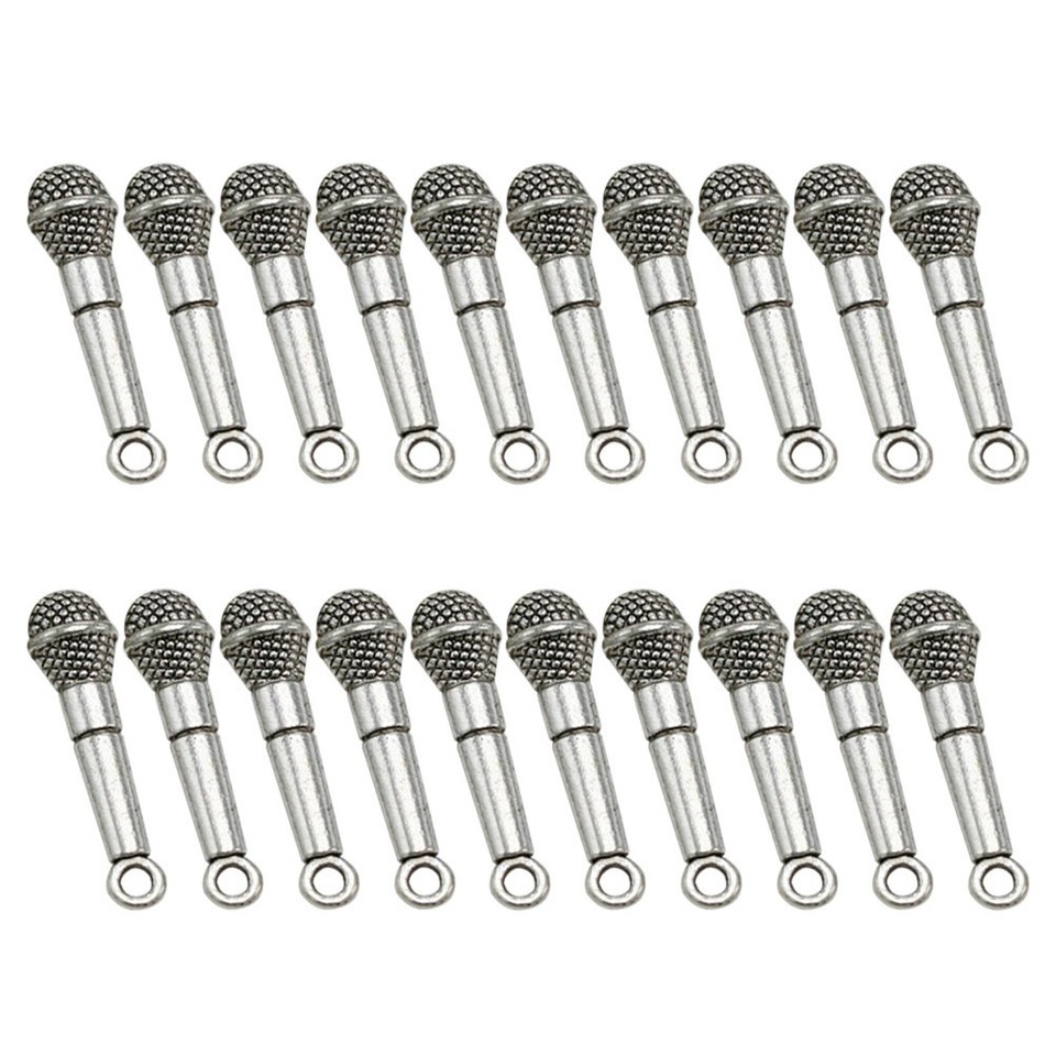 20 Pcs Charm Pendant Charms for Bracelets Mini Microphone Jewelry ...