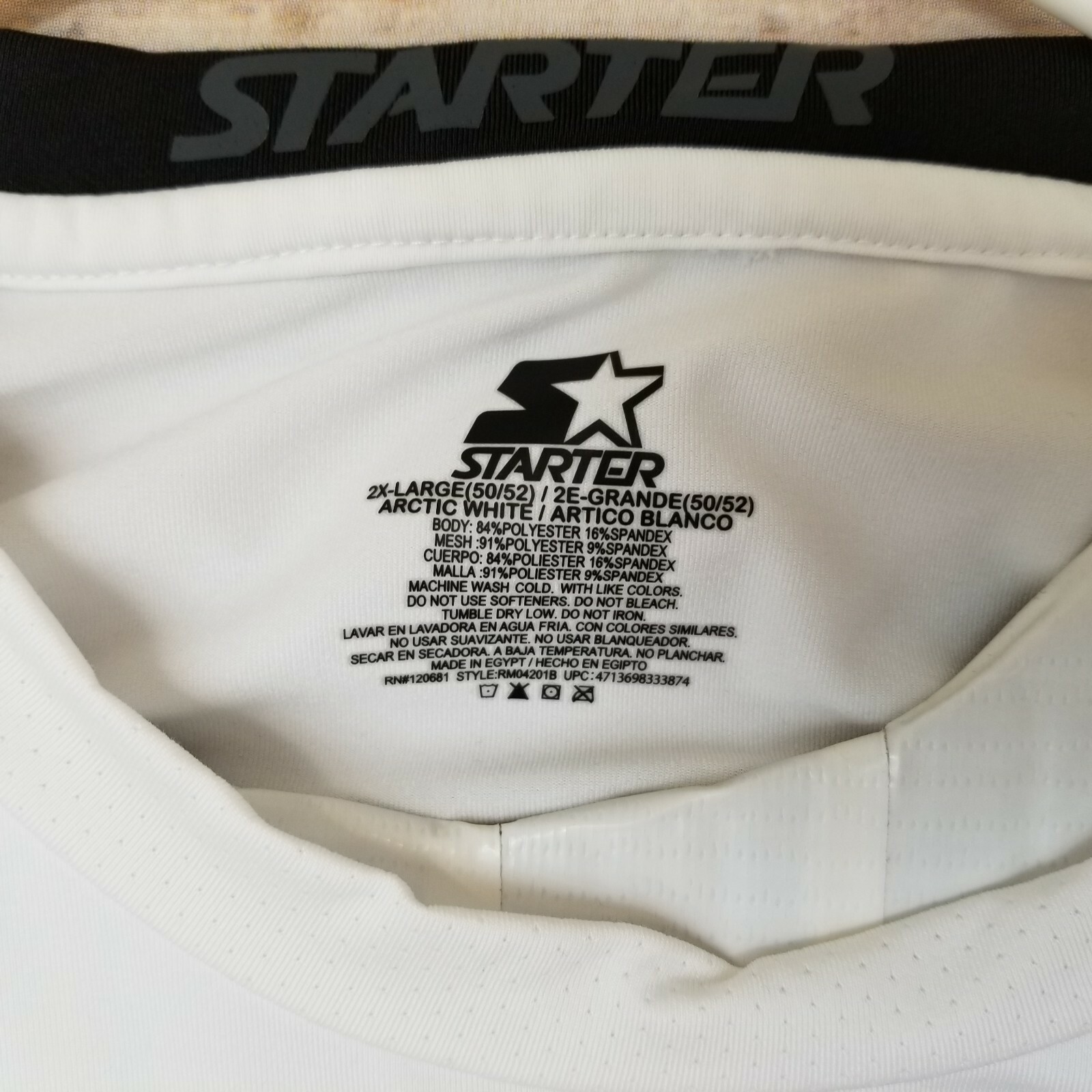 STARTER White Polyester/Spandex Fitted Athletic Worko… - Gem