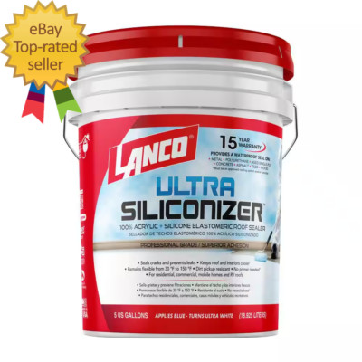Ultra Siliconizer 5 Gal. 100% Acrylic Elastomeric White Reflective Roof ...