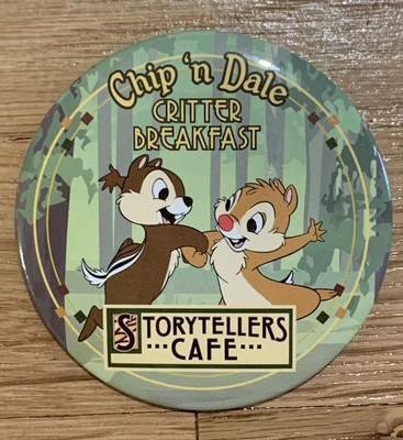 Disneyland Chip ‘n Dale Critter Breakfast 3” Button Pin Storytellers ...