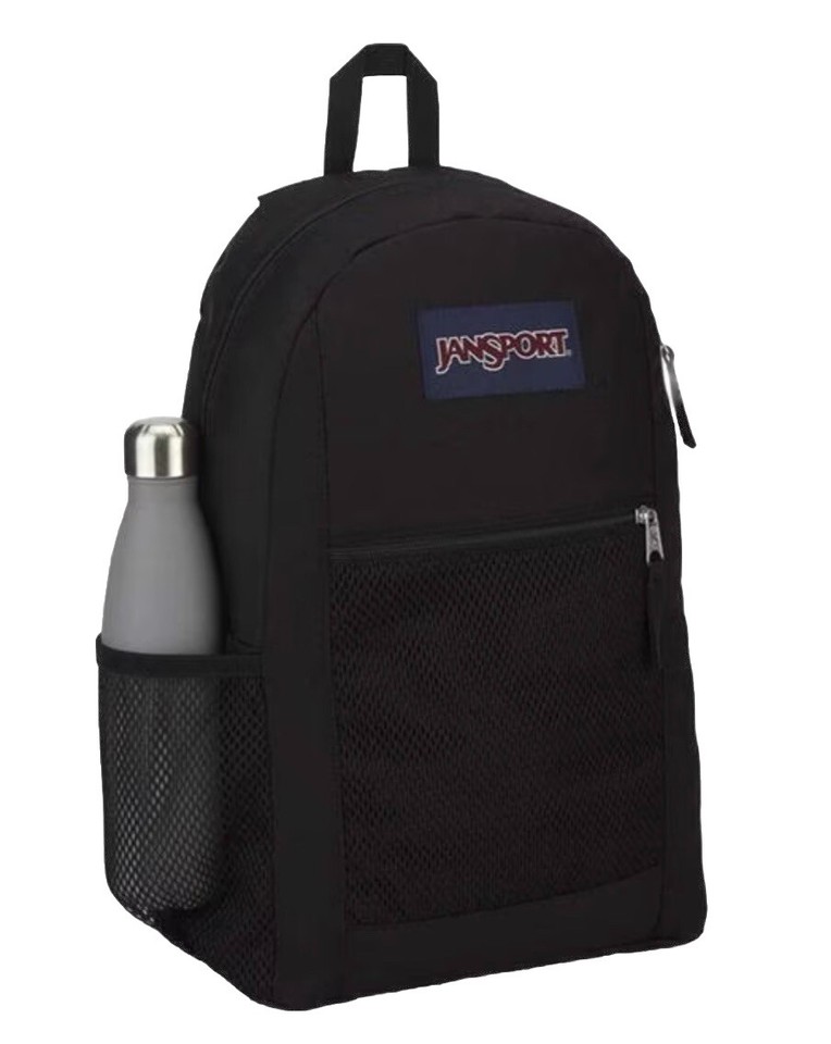 JanSport Zone Backpack Rucksack Black - School work gym bag canvas zip ...