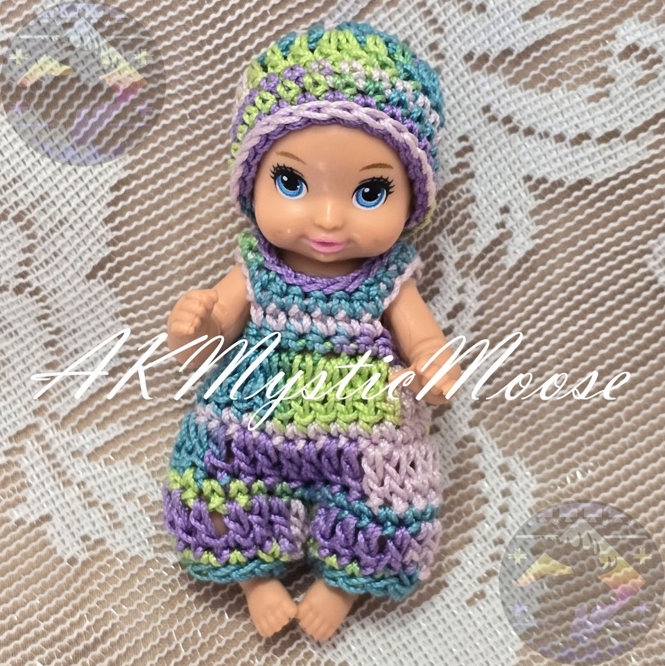 Tiny Dress & Hat or Romper & Beanie & shoes for 3" Mini Skipper Barbie ...
