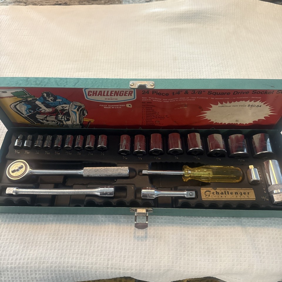 Challenger Be Proto 24 Piece 1/4” & 3/4” Square Drive Socket Set | eBay
