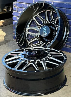 22'' inch Xtreme Mudder XM 900 Black Milled Dually Wheels 8X165 GMC RAM ...