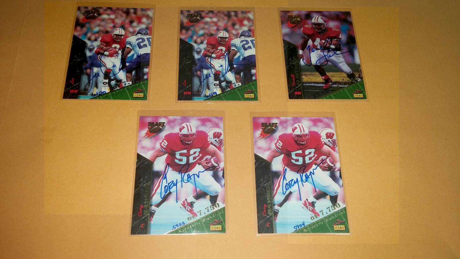 5-1995 Signature Rookies Wisconsin Badgers Lee Deramus Fletcher Cory ...