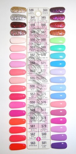 DND Daisy Color Chart Gel Polish Color Sample Chart Palette Display ...