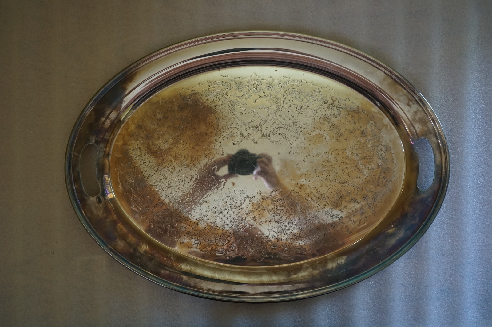 Vintage Gorham Silver Original Tray (Plate) E Anchor P YC407/2 22 1/4 x ...