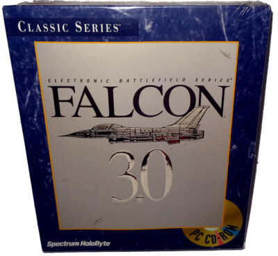Vintage PC CD-ROM Falcon 3.0 1991 Sealed Big Box Game Combat Flight ...
