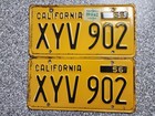 1956 California License Plates, 1962 Validation Sticker, DMV Clear ...