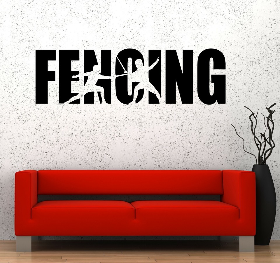 Wall Decal Fencing Sports Word Duel Scramble Swords Vinyl Sticker ...
