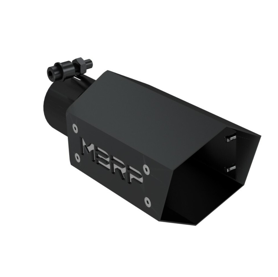 MBRP BLACK HEX DIESEL EXHAUST TIP 3" INLET STEEL LOGO 4" EXIT 10" LONG ...
