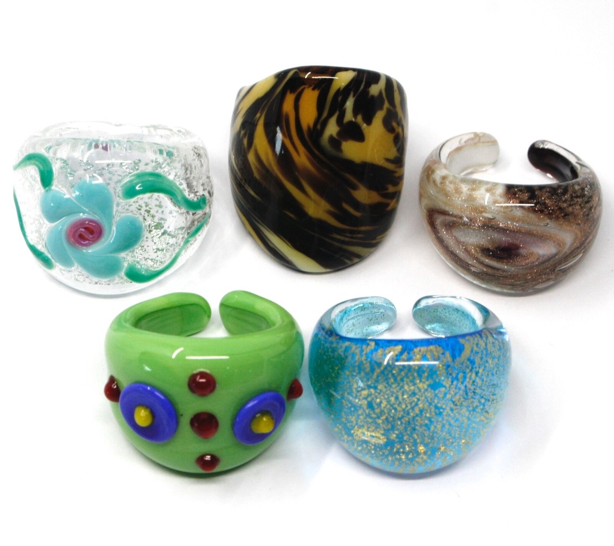 Murano Rings MON45 Murano Glass Rings Mon Collection Tommasi Murano