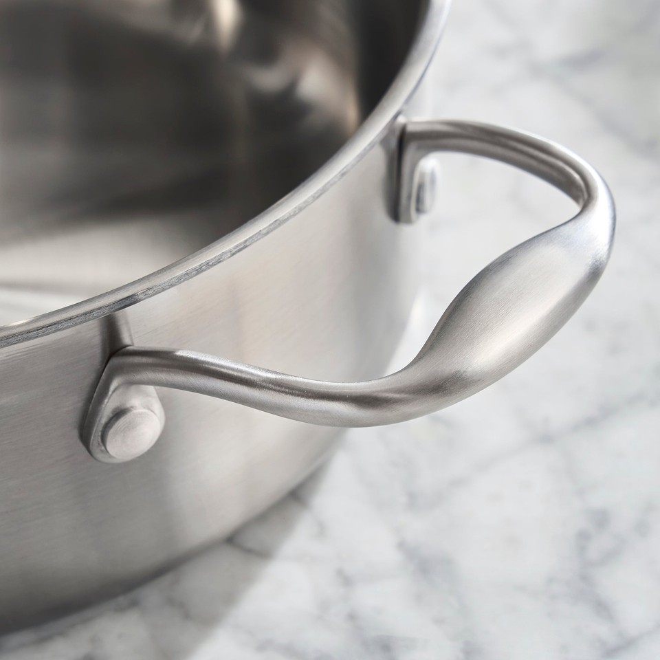 Triply Stock Pot 20cm Cooking Pot with Lid & Side Handles Cooks ...