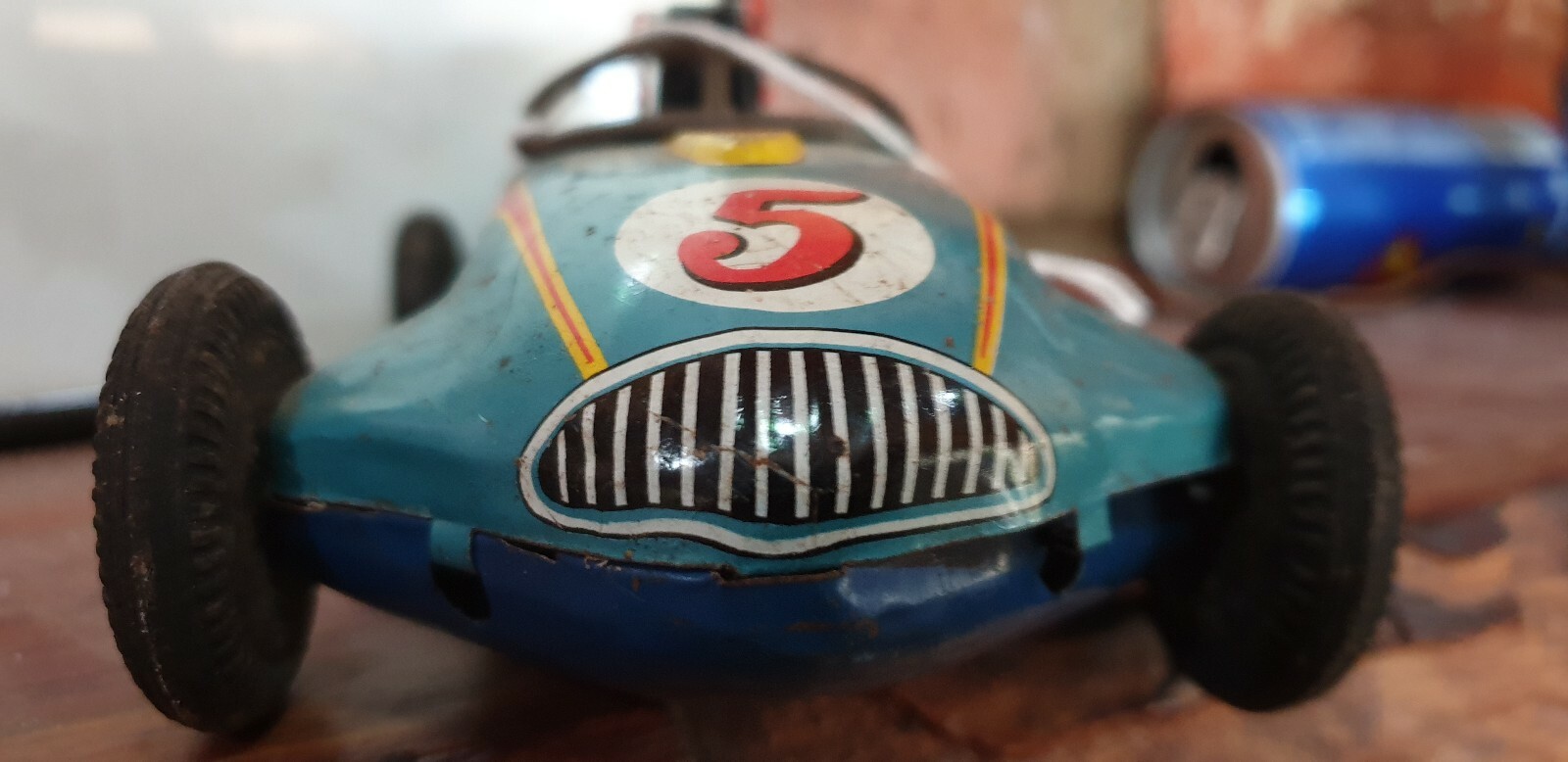 VINTAGE TIN JAPAN TOY CAR SUPER TIGER NUMBER 5 missing parts | eBay