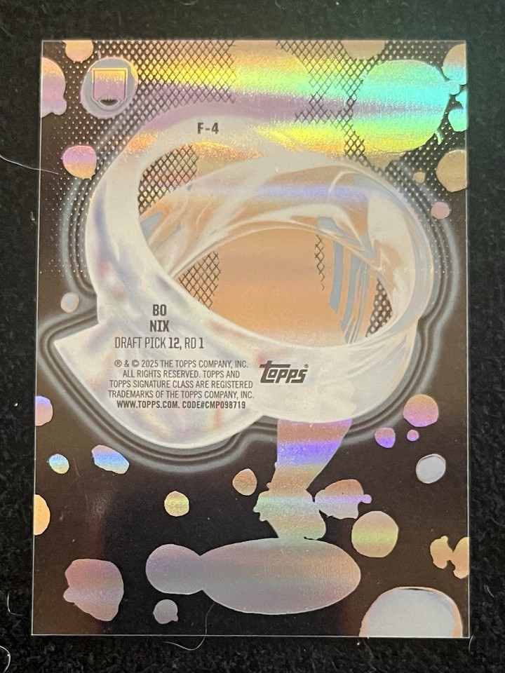 2024 Bo Nix Topps Signature Class RC F-4 Fluidity Acetate SSP! Case Hit ...