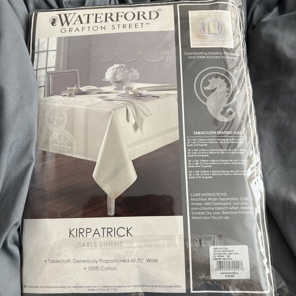 Waterford Linens Grafton Street Oblong Tablecloth Kirkpatrick 70x104 ...