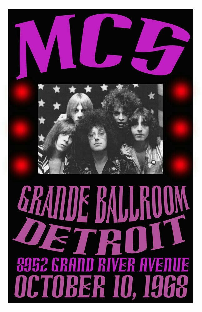 MC5 1968 Grande Ballroom Detroit Concert Poster 11 X 17 Framed | eBay