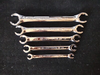 CRAFTSMAN 5 PIECE SAE PROF. FULLY POLISHED FLARE NUT LINE WRENCH SET ...