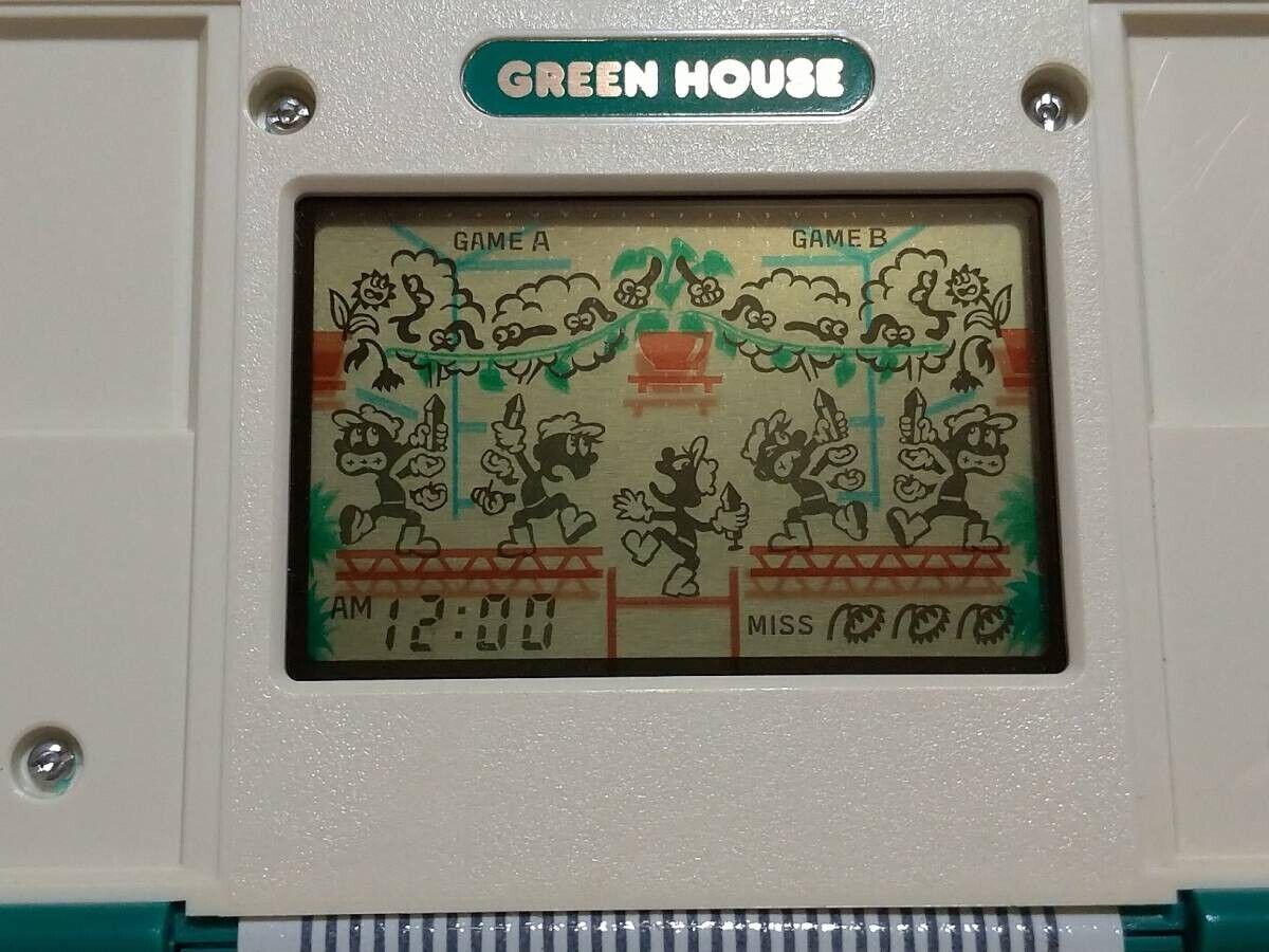 [in hand] Nintendo Game Watch GREEN HOUSE GH-54 Vintage Retro 1982 FS ...