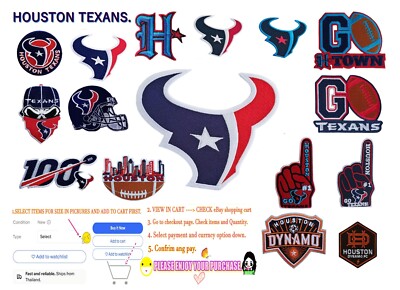 Houston-Texans Embroidery Patches iron,Sew on(Select options) Thai by ...