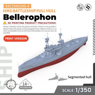 SSC350529S-A 1/350 Military Model Kit HMS Bellerophon Battleship Full Hull | eBay