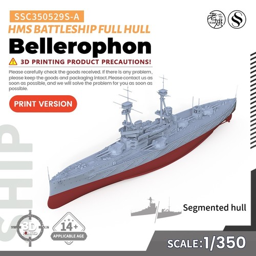 SSC350529S-A 1/350 Military Model Kit HMS Bellerophon Battleship Full ...
