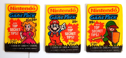 Nintendo Topps 1989 Game pack x3 sealed wax trading card packs Mario ...