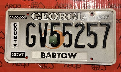 LICENSE PLATE GEORGIA GV 55 257 county government | eBay