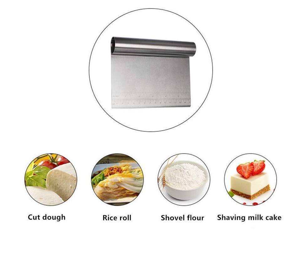 2 Pcs Stainless Steel Food Scraper and Chopper Large Griddle Spatula ...