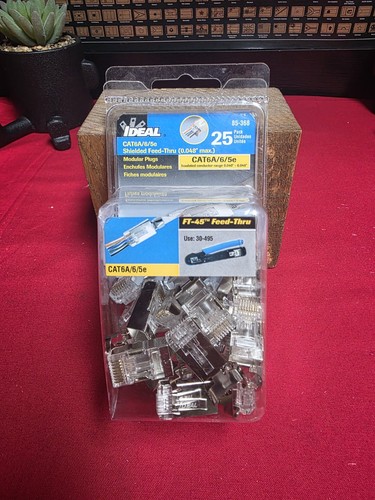 (19-Pk) Ideal Modular Plug Cable Connector For CAT6A/6/5e 6Amp 85-368 ...