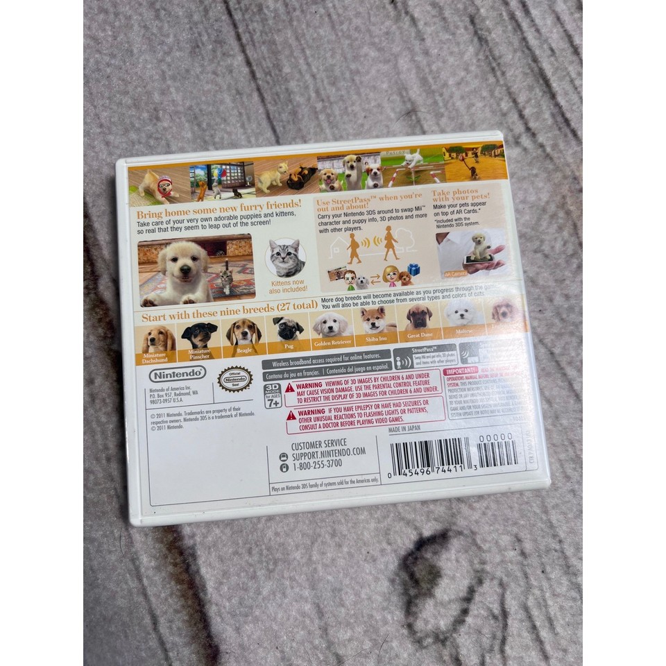 Nintendo 3DS Nintendogs Cats Golden Retriever New Friends Game | eBay