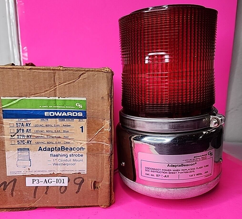 EDWARDS ADAPTABEACON 57R-AY 120VAC, Beacon Red Flashing Light NEW | eBay