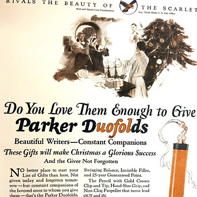 Vintage Ad 1925 Christmas Ephemera The Parker Pen Company | eBay
