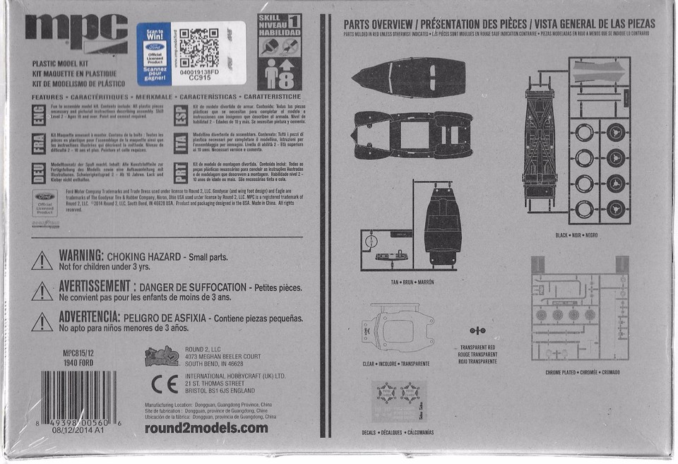 MPC 1940 Ford Fire Chief Snap-it Model Kit in 1/25 815 ST | eBay