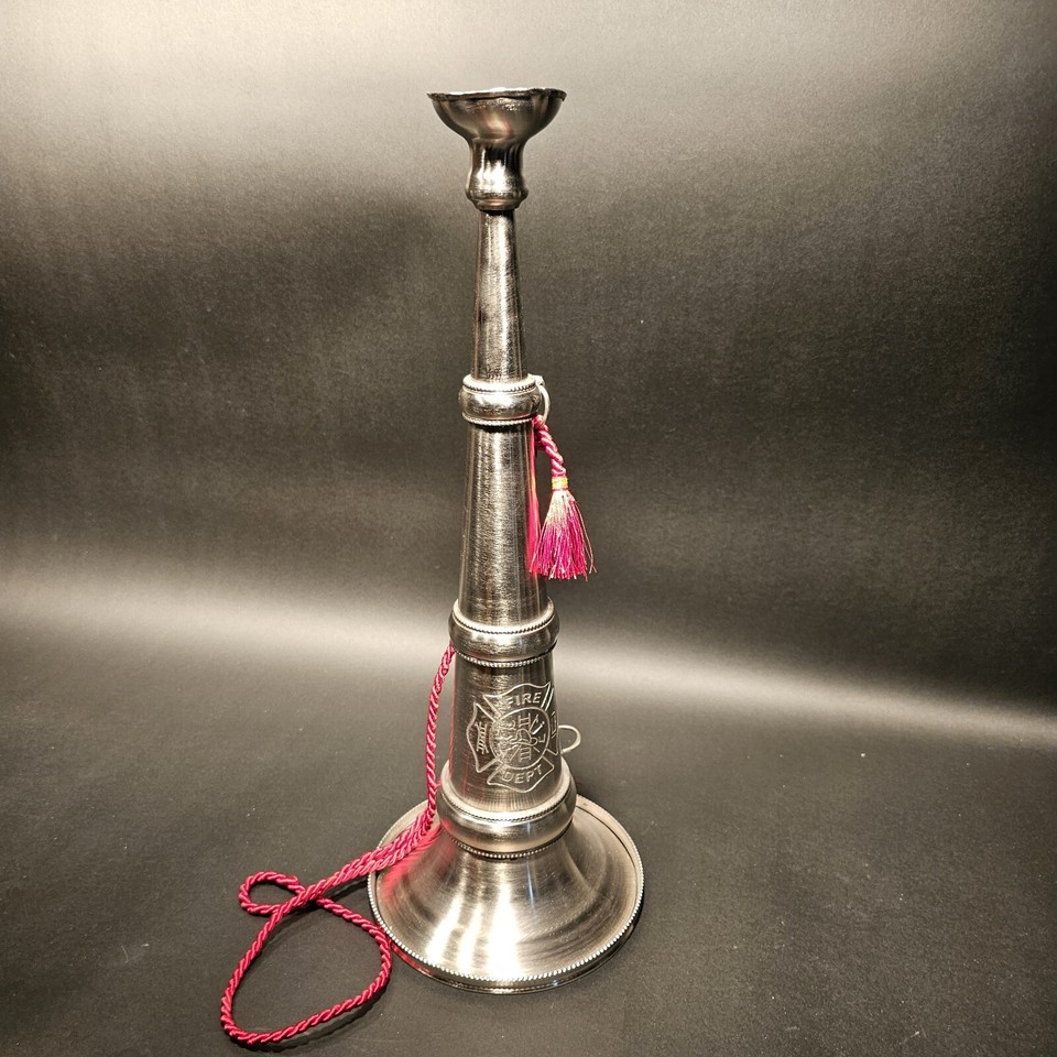 16 1/2" Antique Style Silver Fireman Presentation Speaking Trumpet | eBay