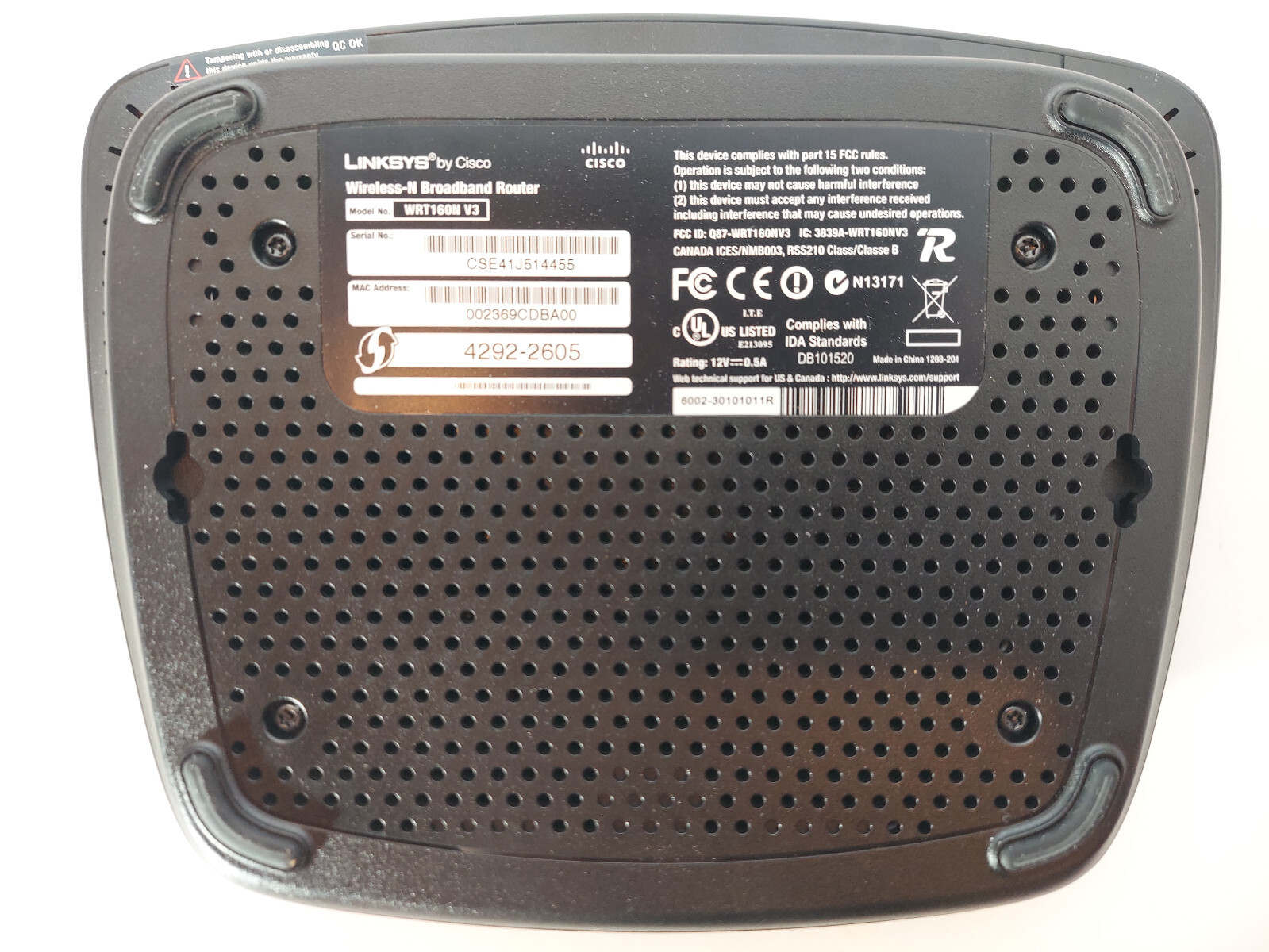 Linksys Ultra Range Plus Wireless -N Broadband Router WRT160N V2 Cisco ...