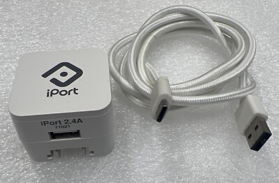 Original iPort White LUXE USB Power Supply Adaptor With USB To USB-C ...