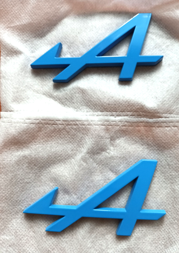 2 x LOGO EMBLEME METAL de voiture 3D BLEU ALPINE droite et gauche | eBay