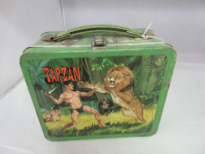 VINTAGE ADVERTISING 1966 TARZAN TIN LUNCHBOX LUNCH BOX PAIL 484-T | eBay