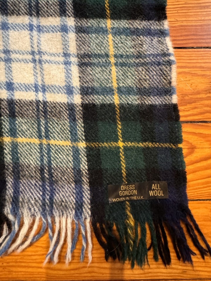 Dress Gordon Tartan Wool Throw Vintage EUC 35 X 53" Fringe Blanket ...
