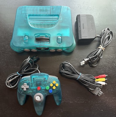 Nintendo 64 N64 Funtastic Ice Blue Console, Controller & Cables Tested ...