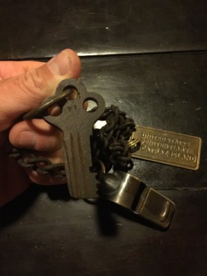 Alcatraz Prison Key Whistle Chain Jailer Set Lot Metal Patina Man Cave ...