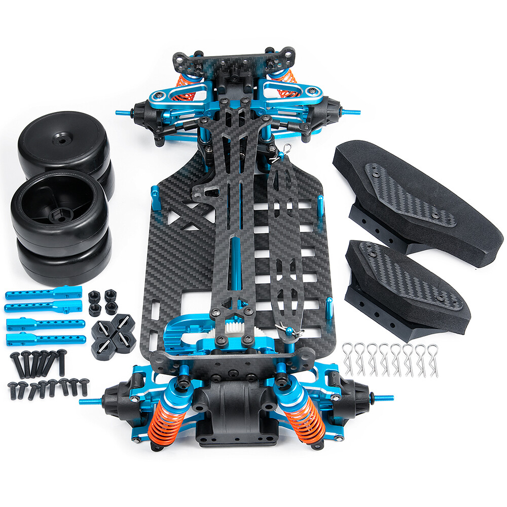 Blue 4WD Carbon Touring Car Frame CNC Metal Kit For RC 1/10 TAMIYA TT01 ...