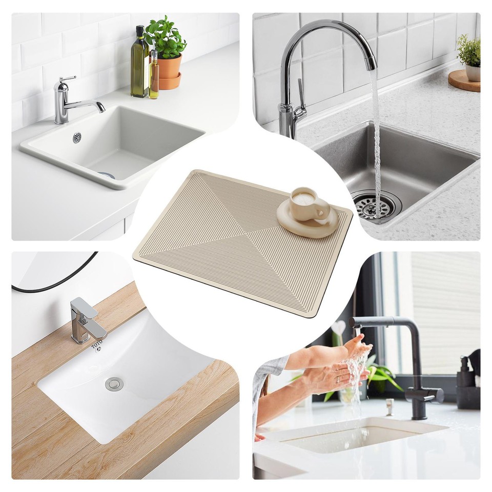 Drying Mat Kitchen Counter Dish Rack Mat Dish Drying Pad Non-Slip ...