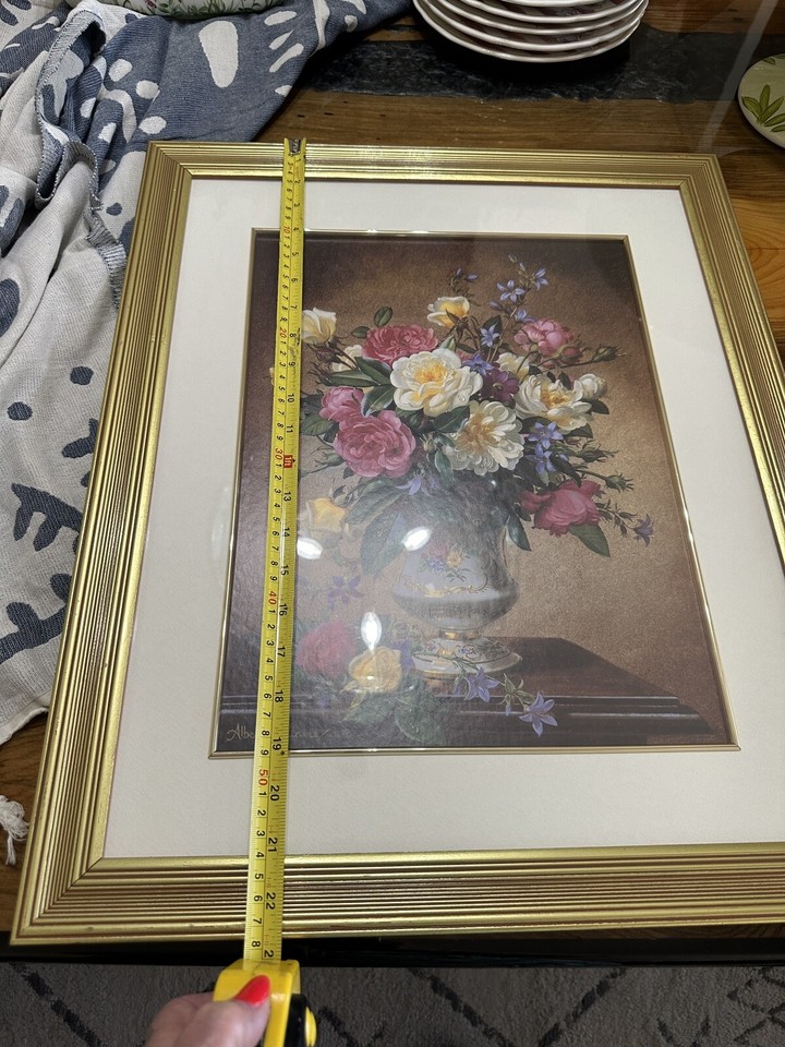 English Roses Print by Albert Williams (1922-2010) Gilded Frame 18 x23 ...